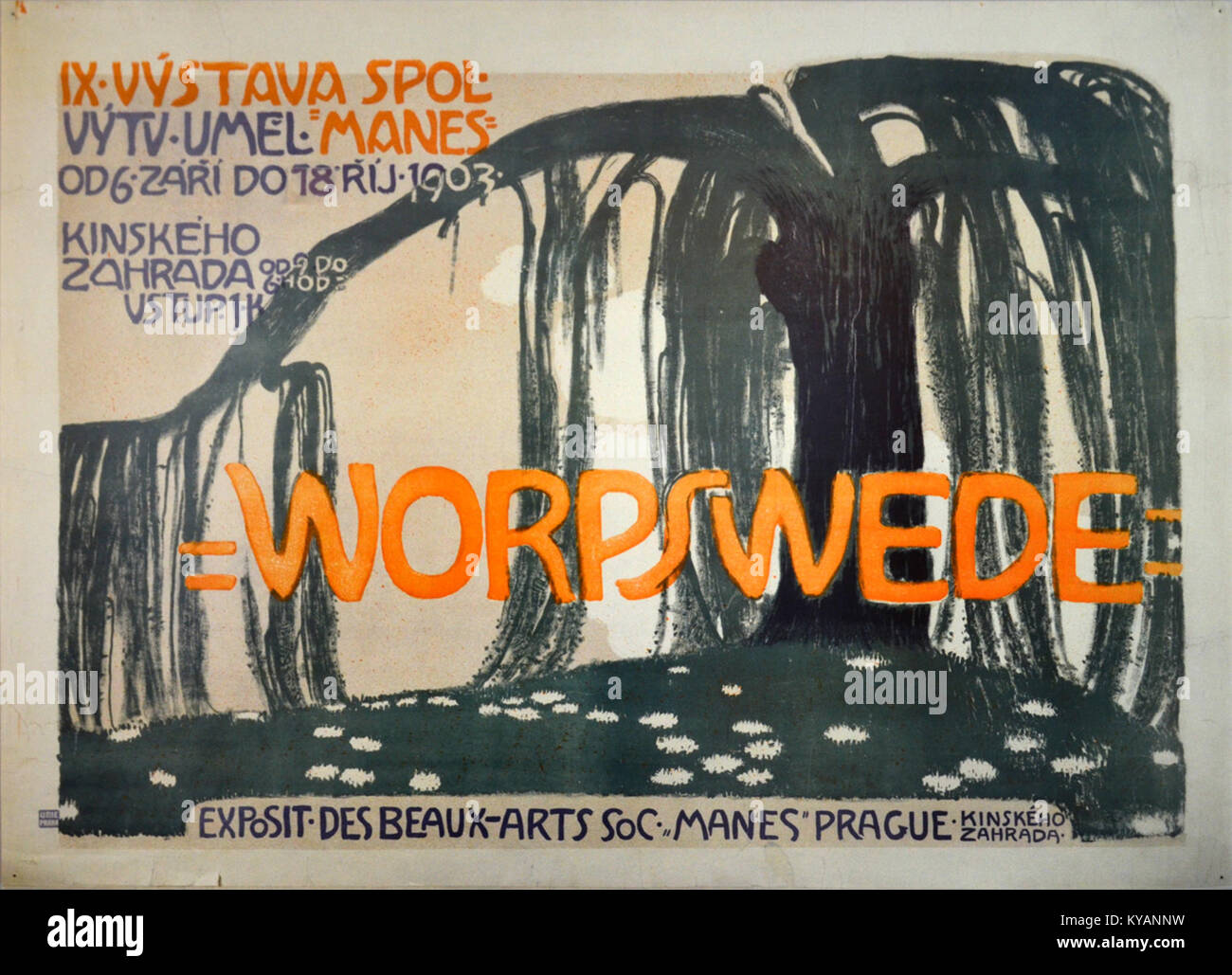 A 1903 poster by Jan Preisler for an exhibition at Worpswede ...