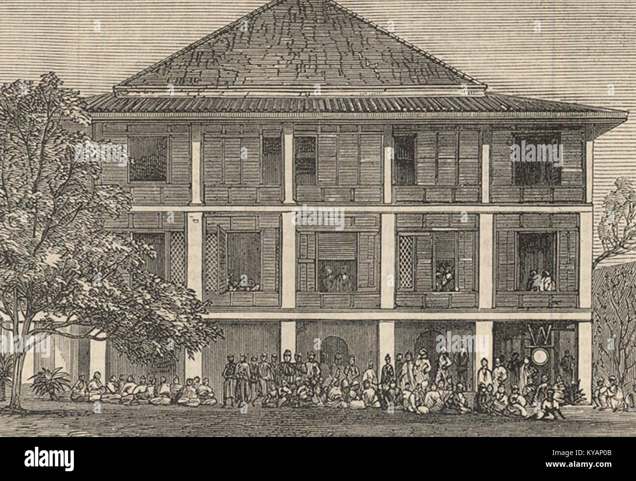 The revolution in Siam The British Consulate General, Bangkok Stock ...