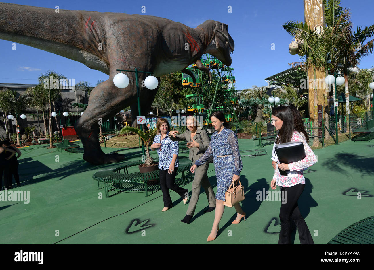 The inauguration of T-Rex Park marks the opening of a dinosaur-themed ...