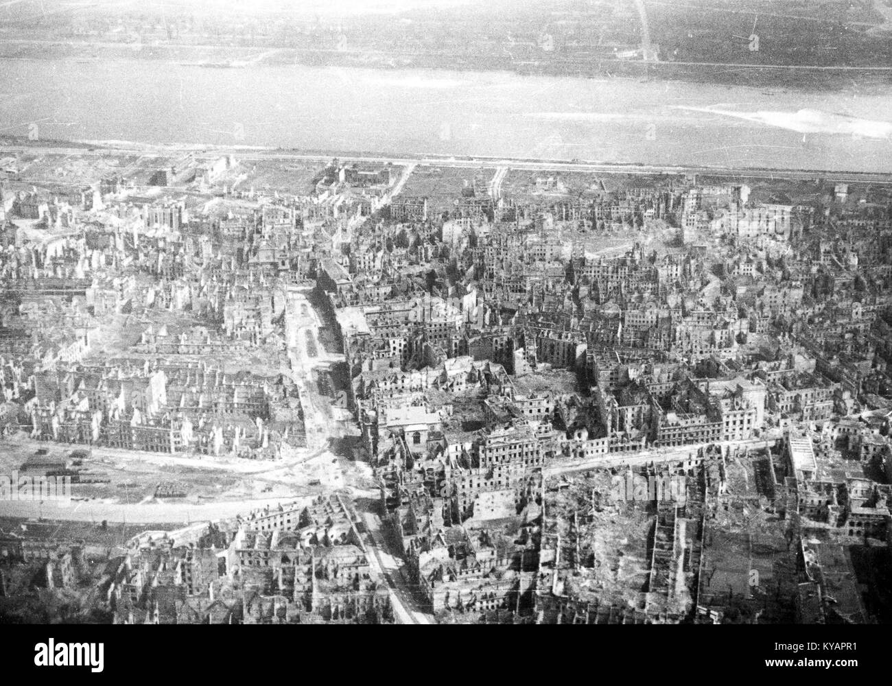 A 1946 photograph of Warsaw, Poland, showing post-World War II ...