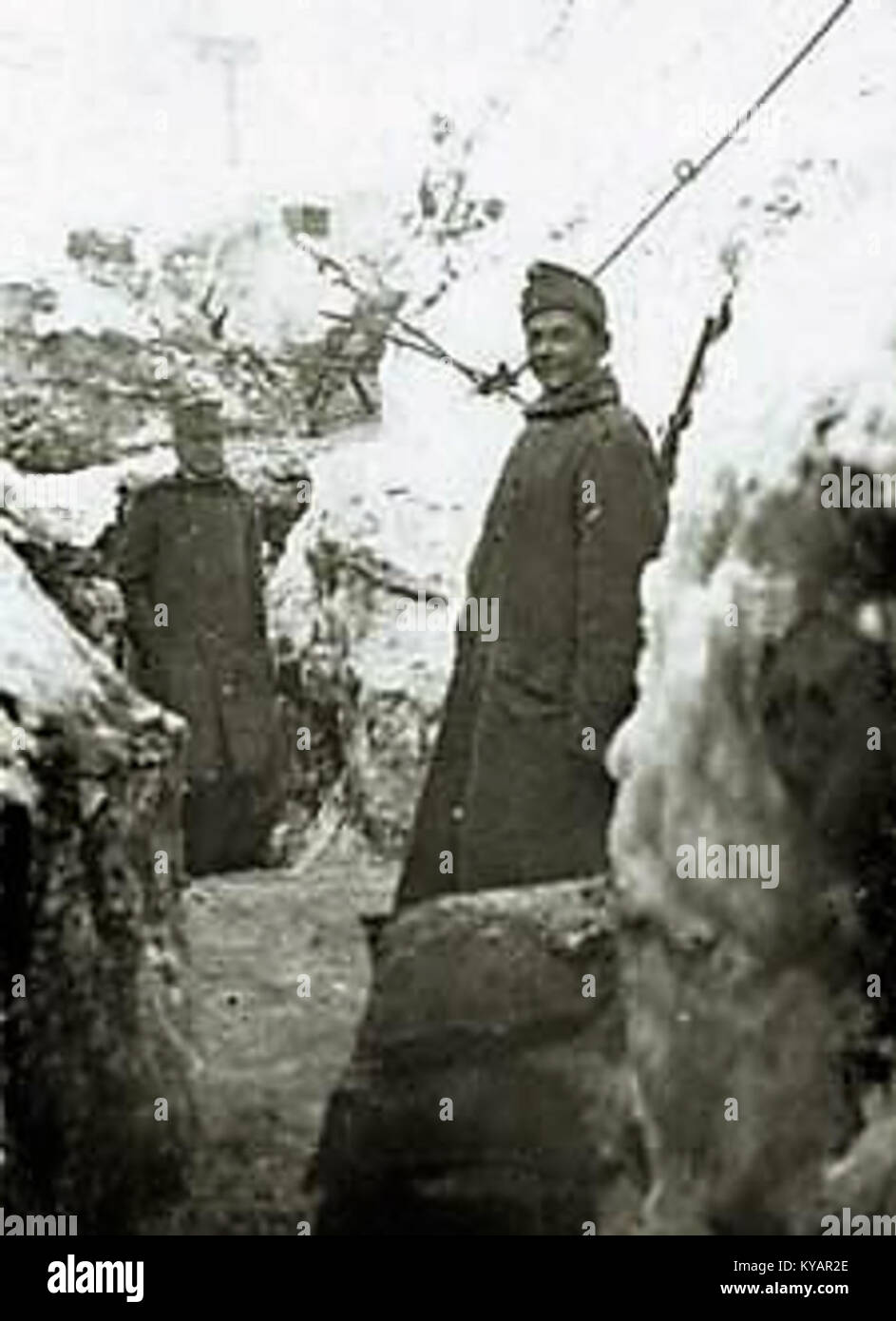 The photograph depicts soldiers of the 17th Infantry Regiment in snow ...