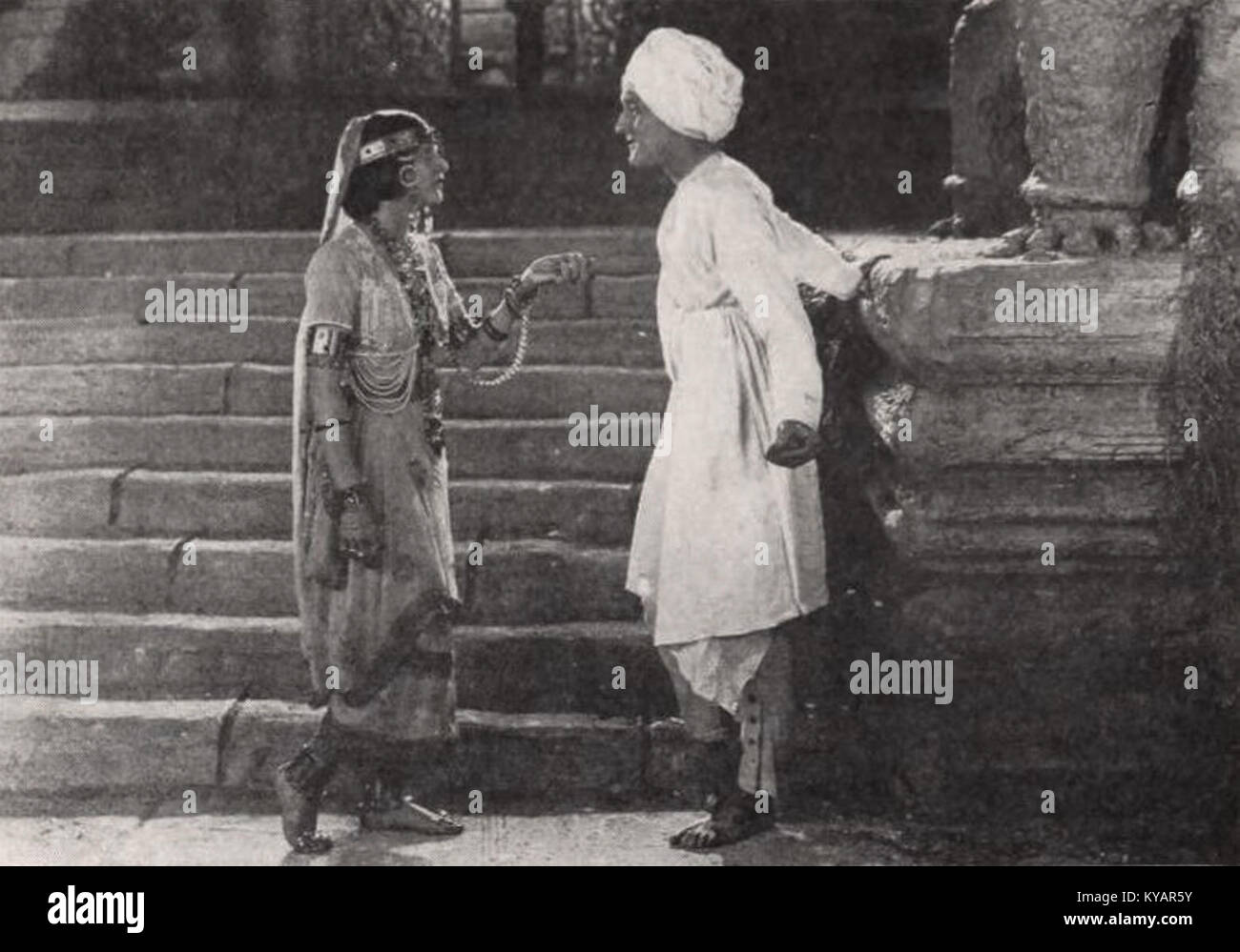 Still from the 1922 film 'Shattered Idols,' depicting characters ...