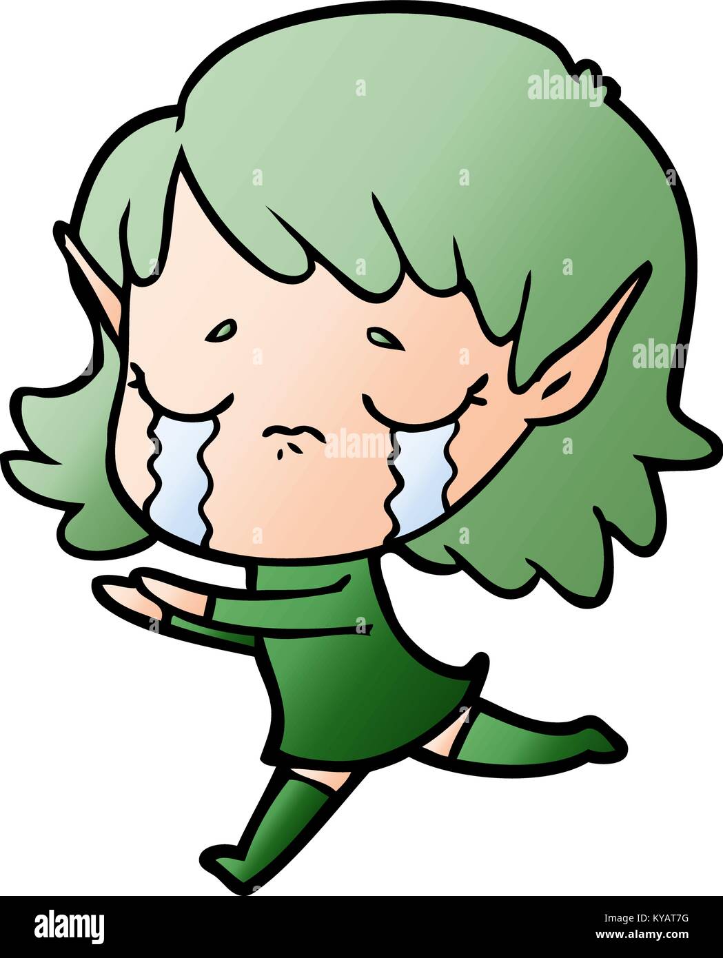 cartoon crying elf girl Stock Vector Image & Art - Alamy