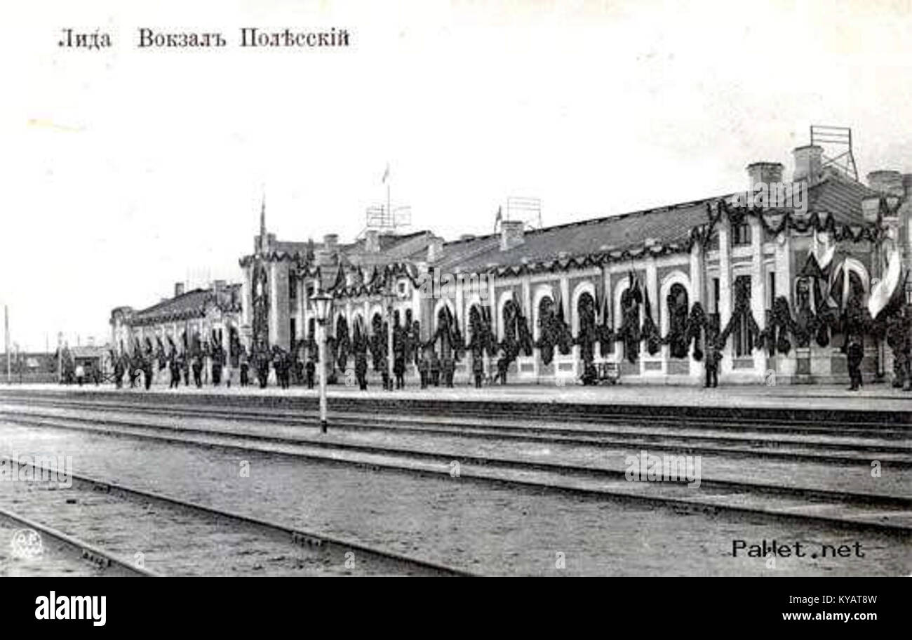 A 1910 photograph of Lida, Čyhunačnaja, in present-day Belarus, showing ...