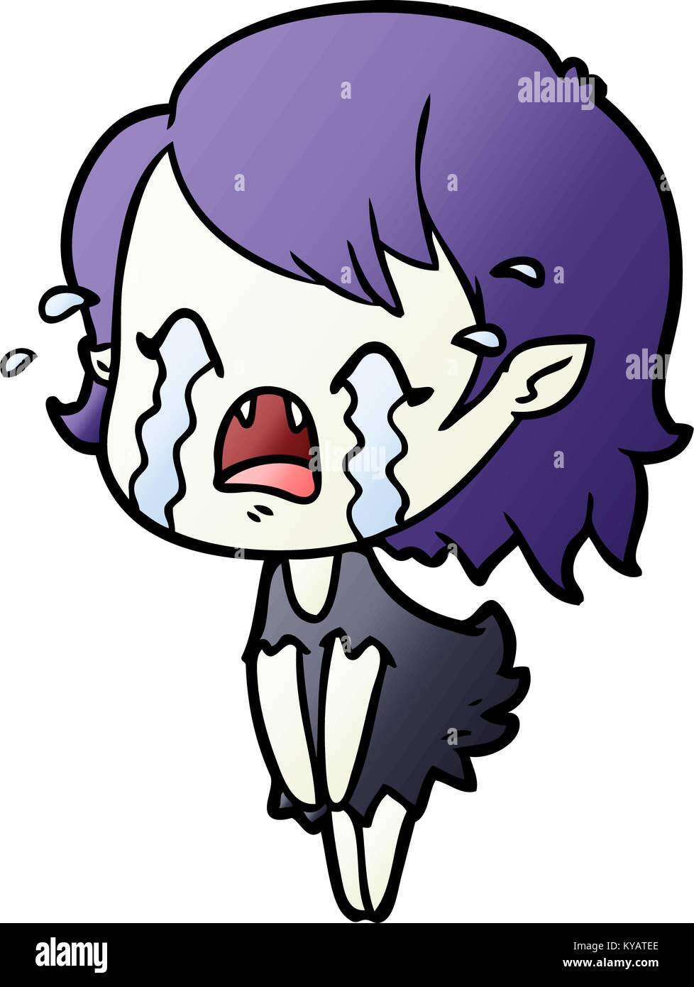 cartoon crying vampire girl Stock Vector Image & Art - Alamy