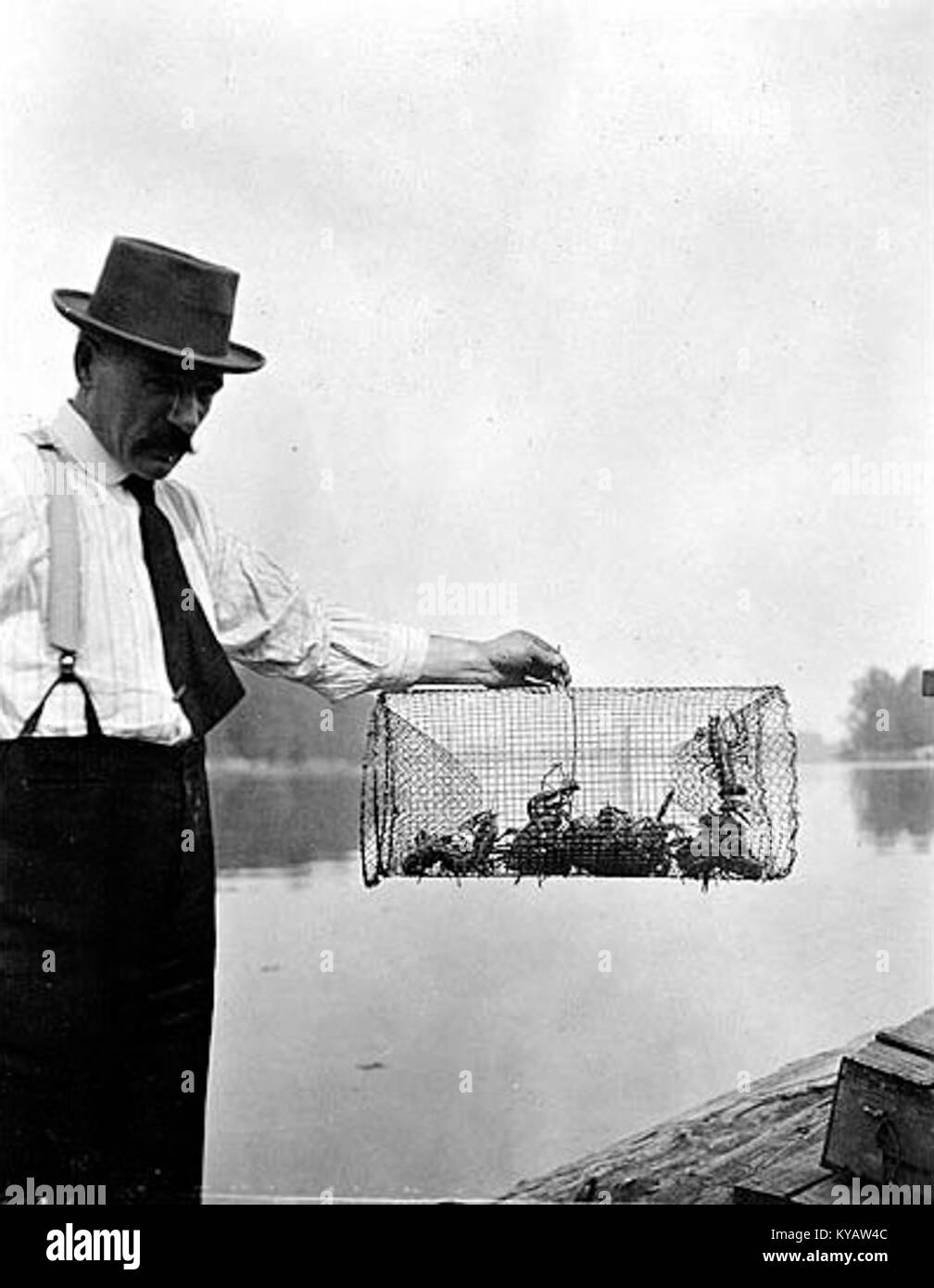 Archival man fishing Black and White Stock Photos & Images - Alamy