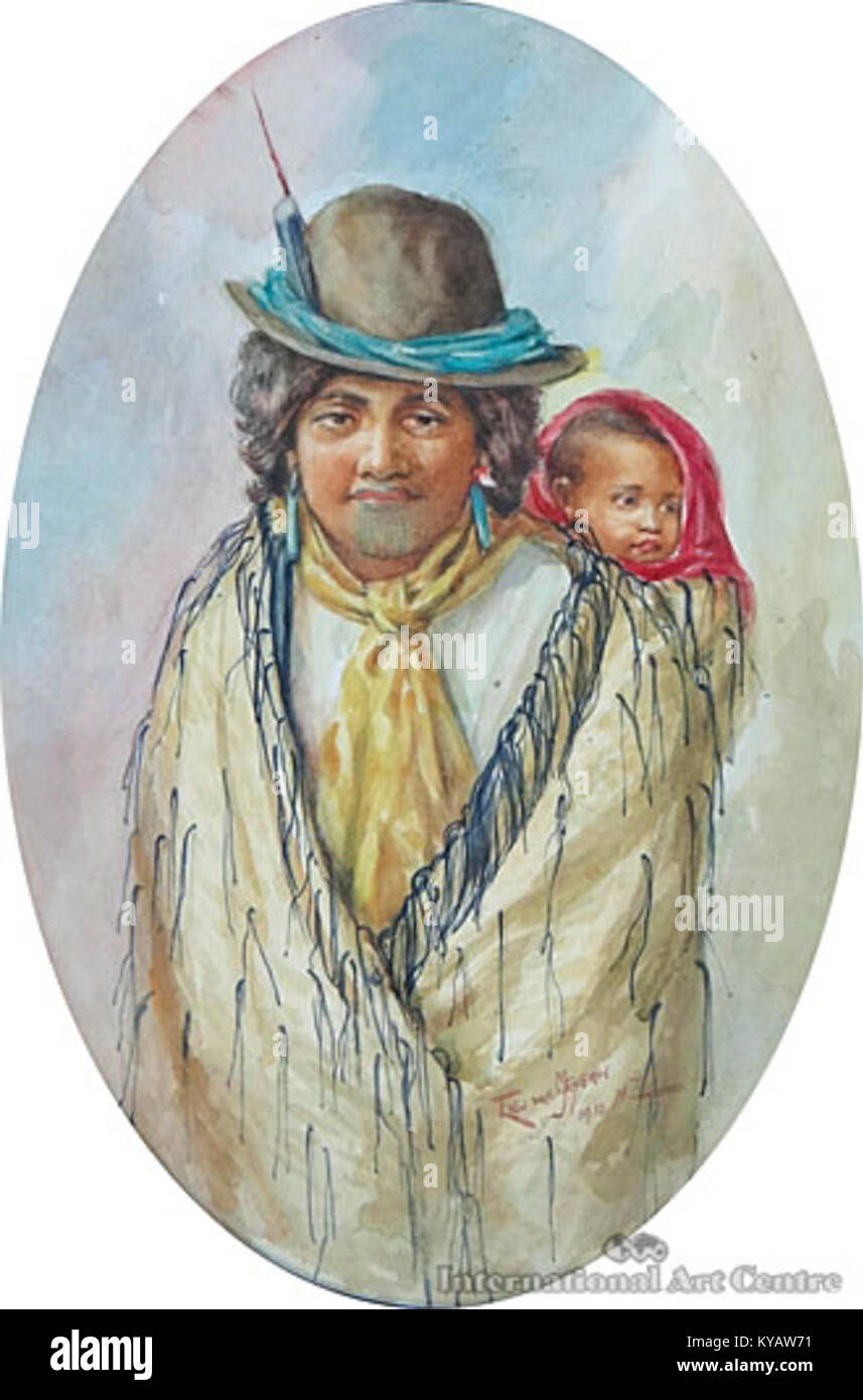 Maori Wahine with Baby 'Ranga' Hawera 1910 Stock Photo - Alamy