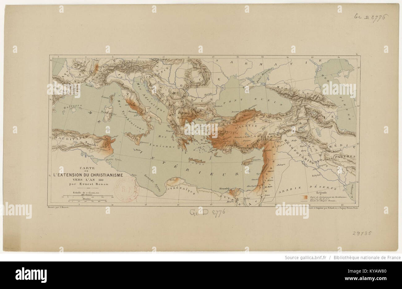 A map illustrating the geographical spread of Christianity around the ...