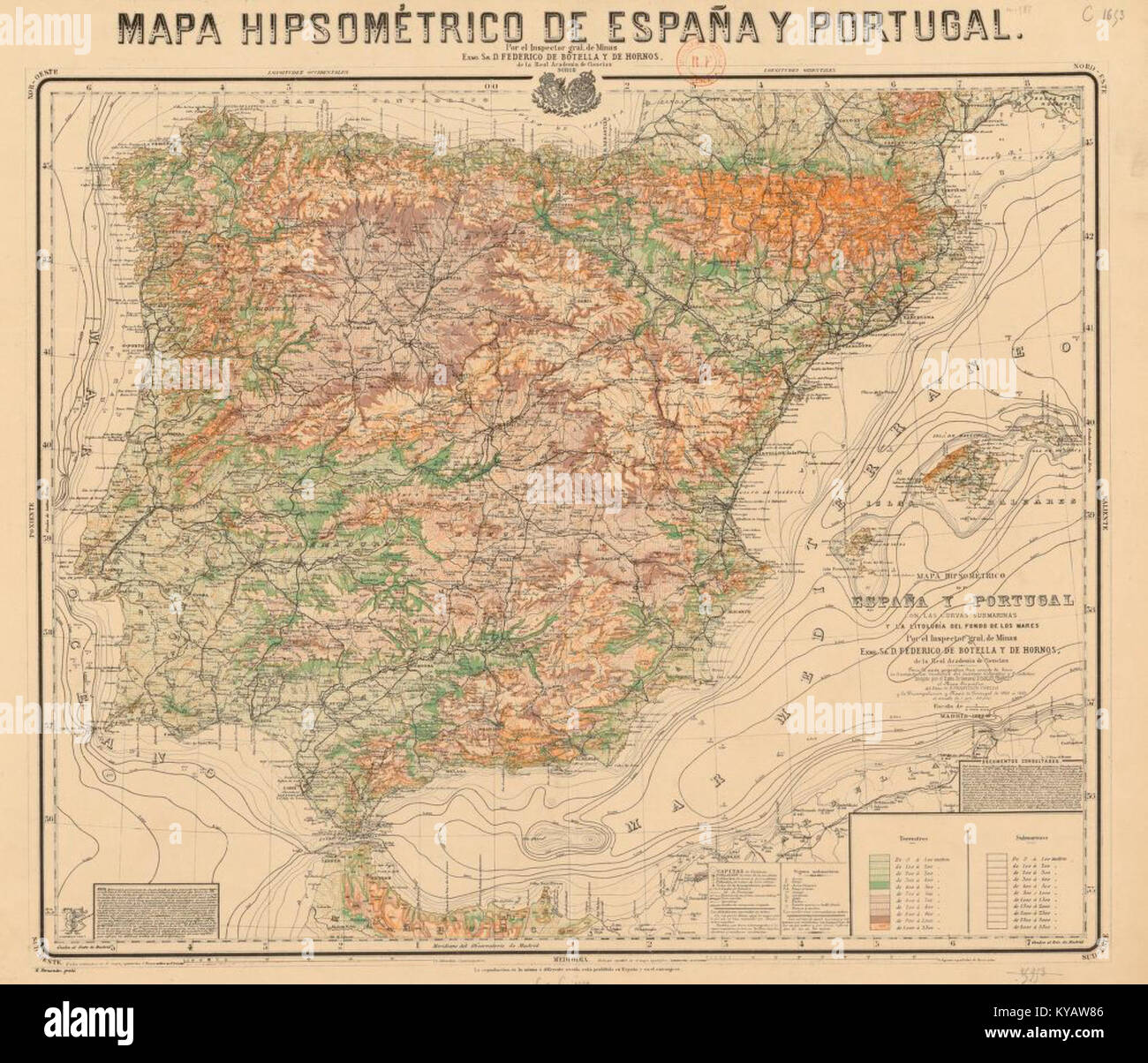 Map of spain and portugal hi-res stock photography and images - Alamy