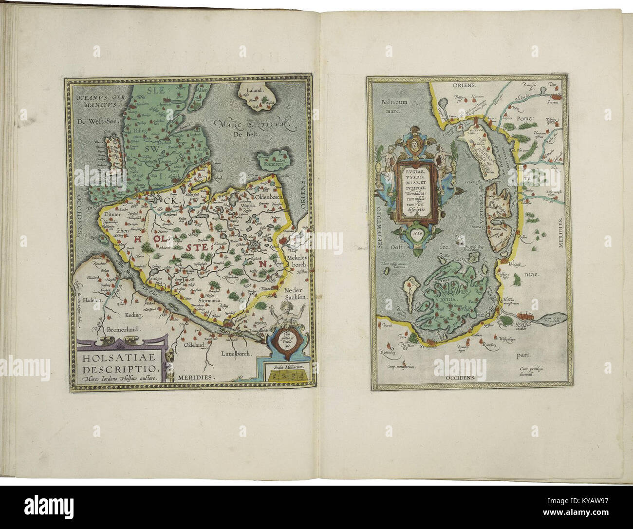 Maps of Holstein and of Rügen Island, Usedom Island, and Wolin Island ...