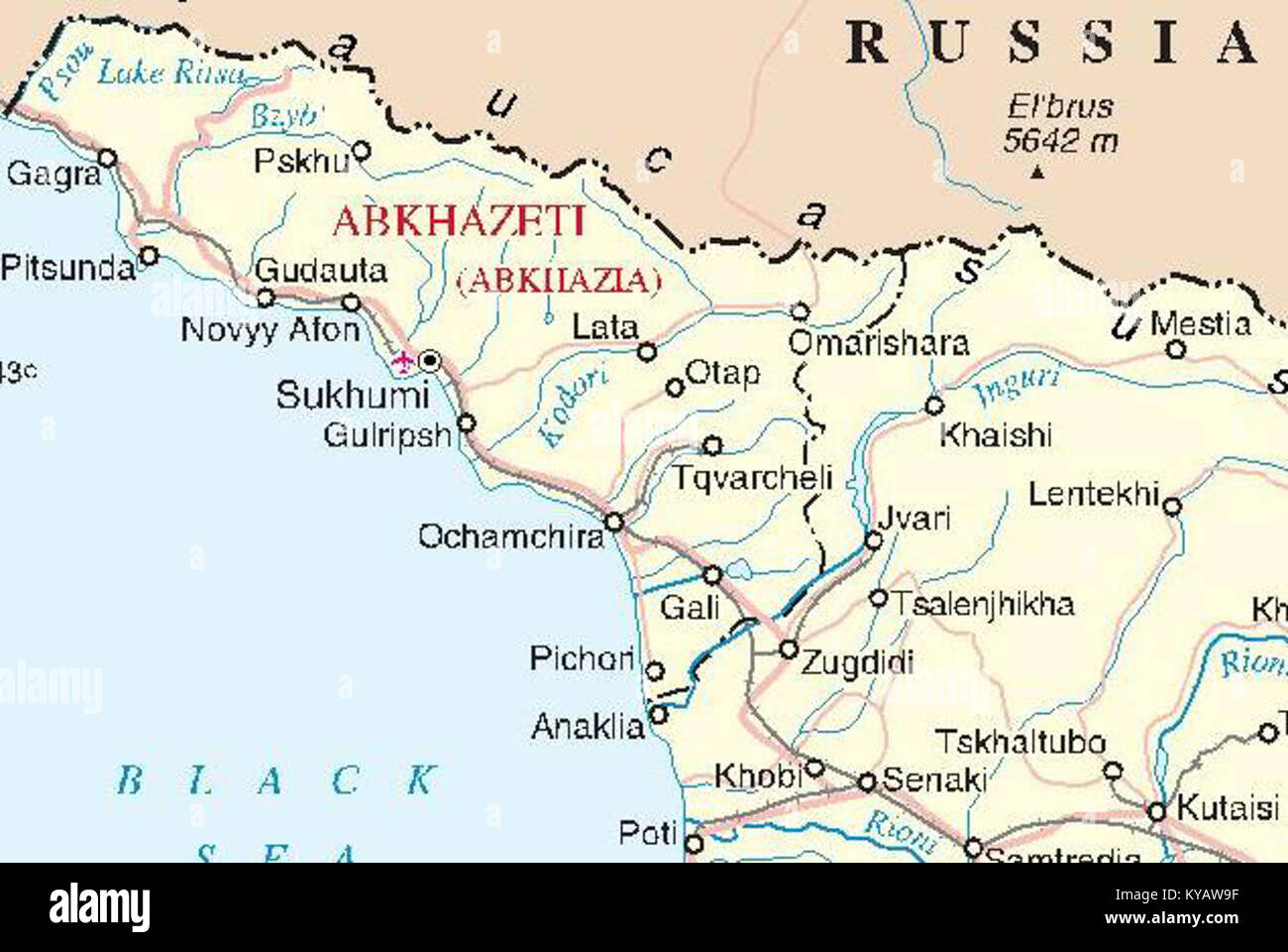 Abkhazia map hi-res stock photography and images - Alamy