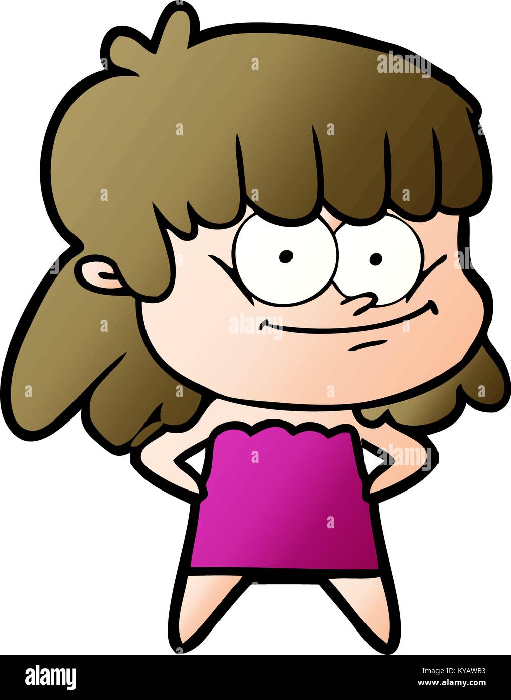cartoon smiling woman Stock Vector Image & Art - Alamy