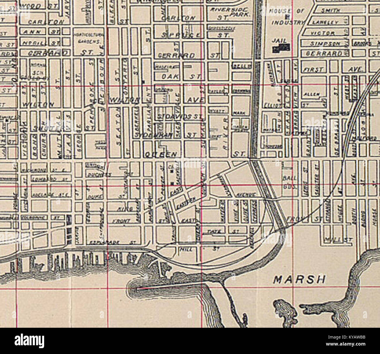 Map of Toronto's Don Lands from around 1900 Stock Photo - Alamy