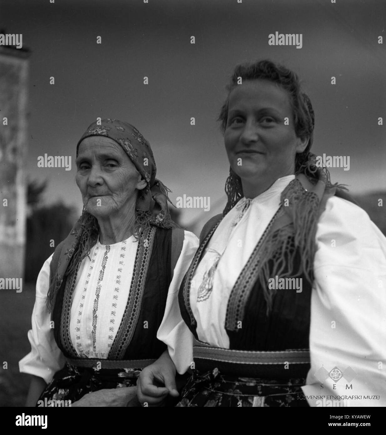 This photograph from 1955 shows Mara Zatkovic, born in 1880, dressed in ...