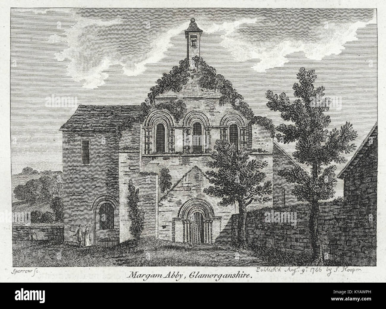 A historical photograph of Margam Abbey, located in Glamorganshire ...