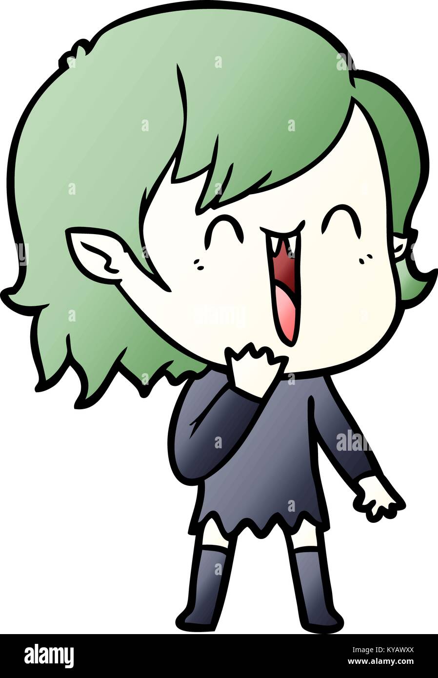 cute cartoon happy vampire girl Stock Vector Image & Art - Alamy