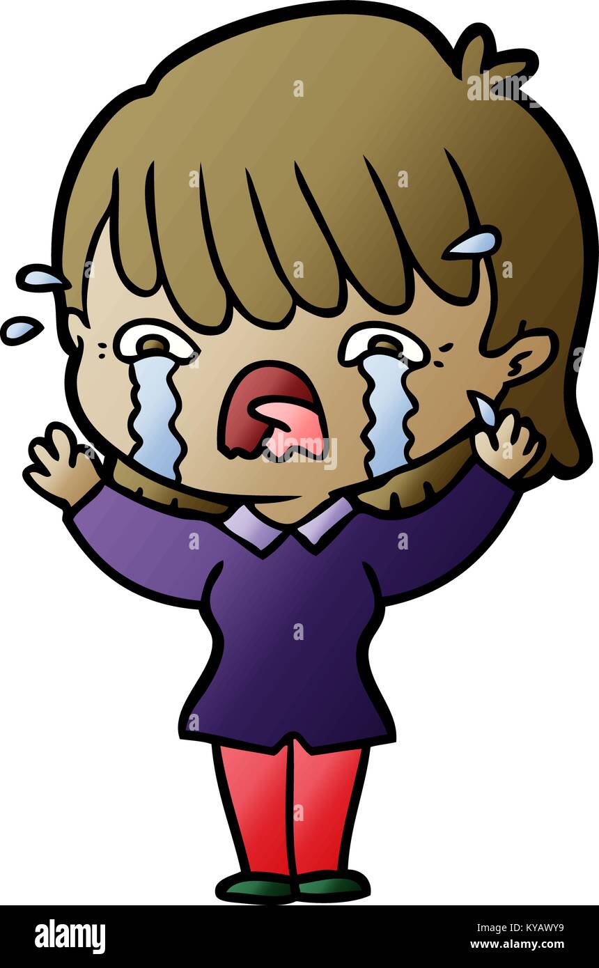 cartoon girl crying Stock Vector Image & Art - Alamy