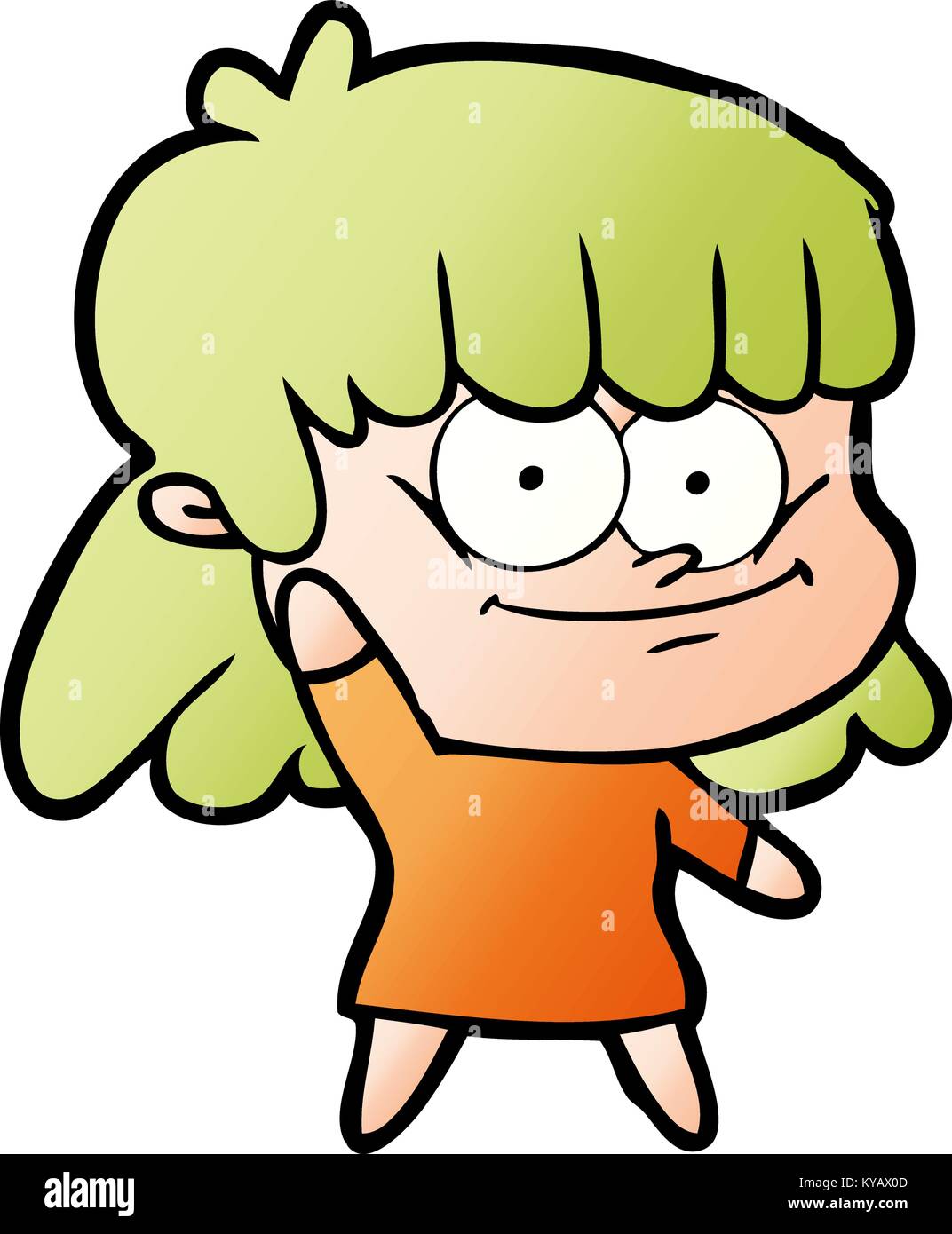 cartoon girl smiling Stock Vector Image & Art - Alamy