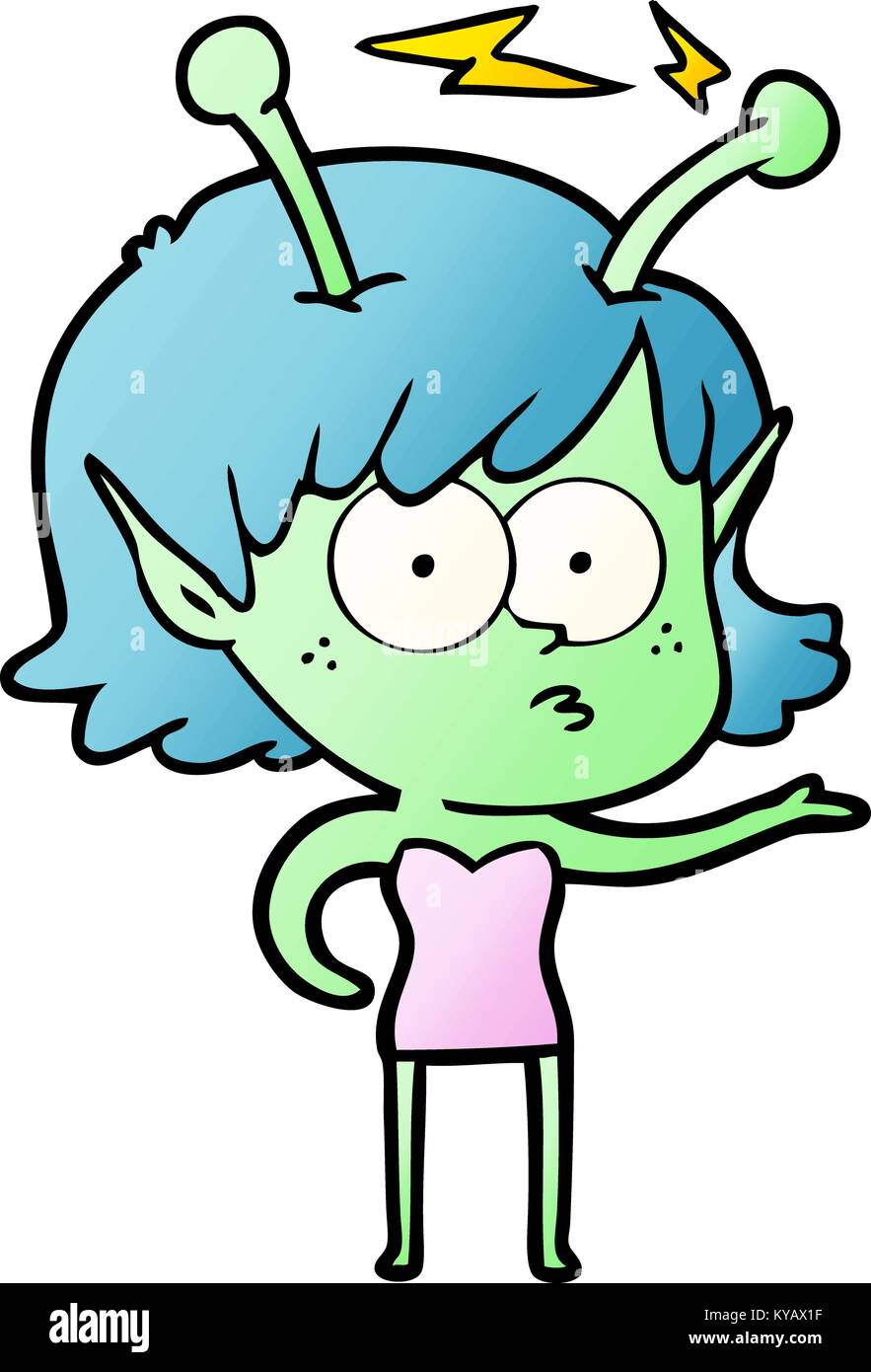 cartoon alien girl Stock Vector Image & Art - Alamy