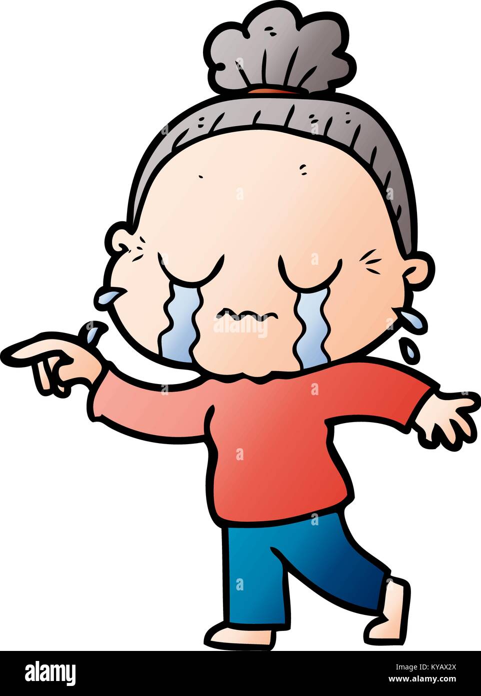 cartoon crying old lady Stock Vector Image & Art - Alamy