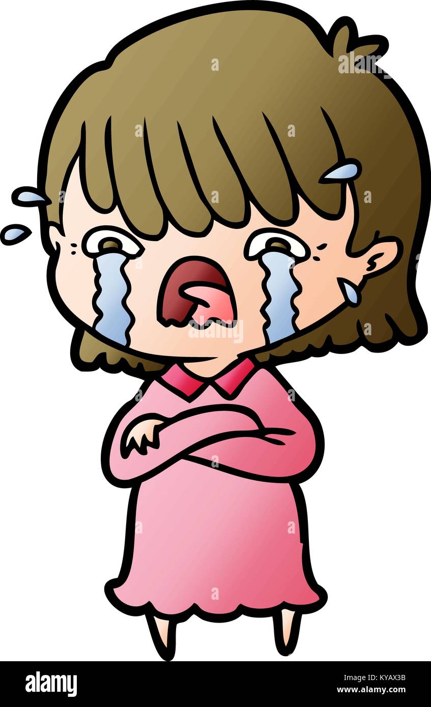 cartoon girl crying Stock Vector Image & Art - Alamy