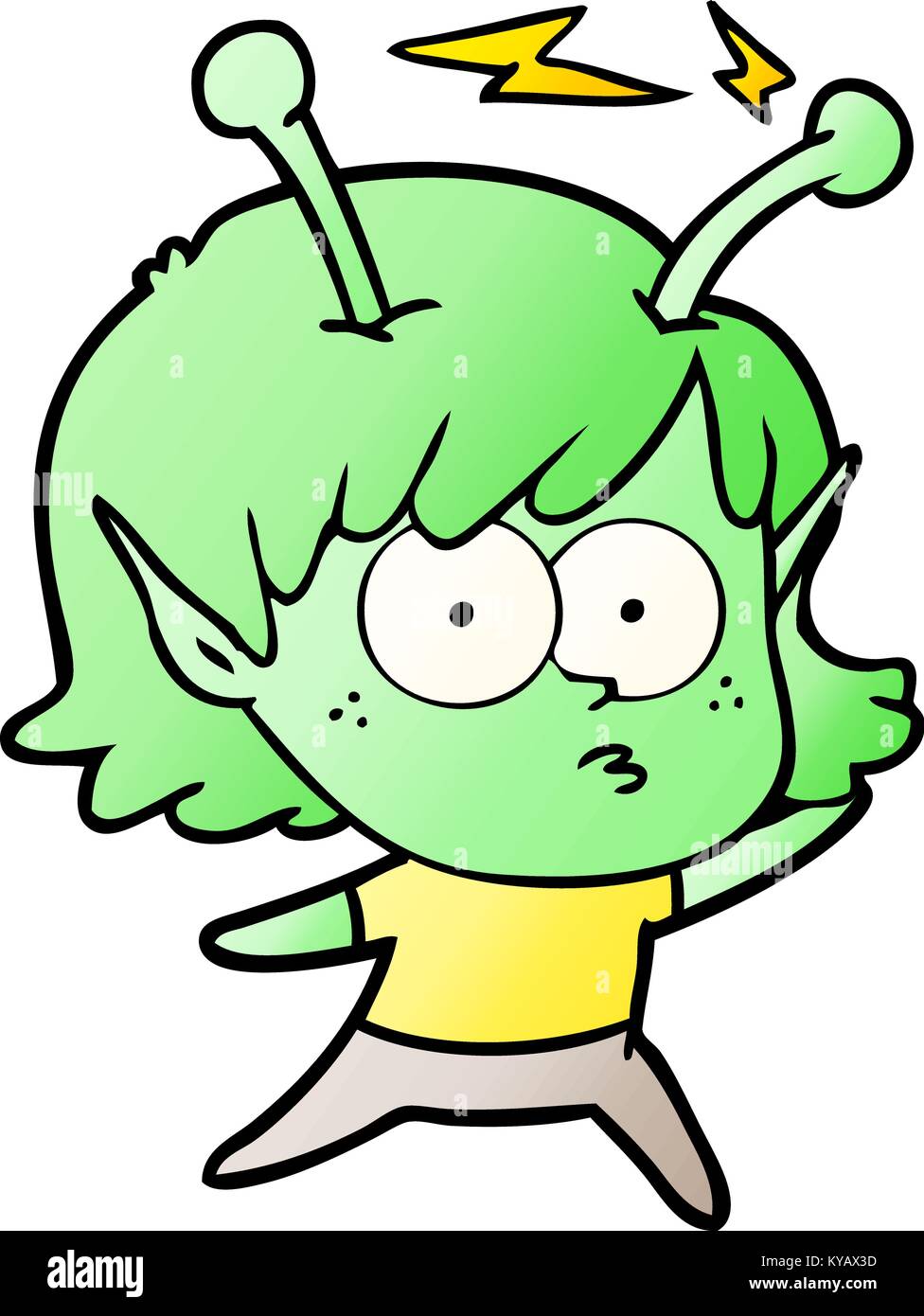 cartoon alien girl Stock Vector Image & Art - Alamy