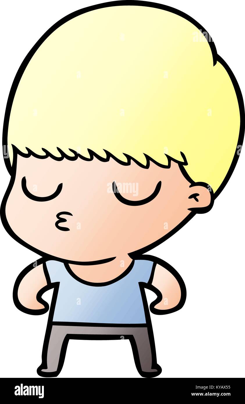 cartoon calm boy Stock Vector Image & Art - Alamy