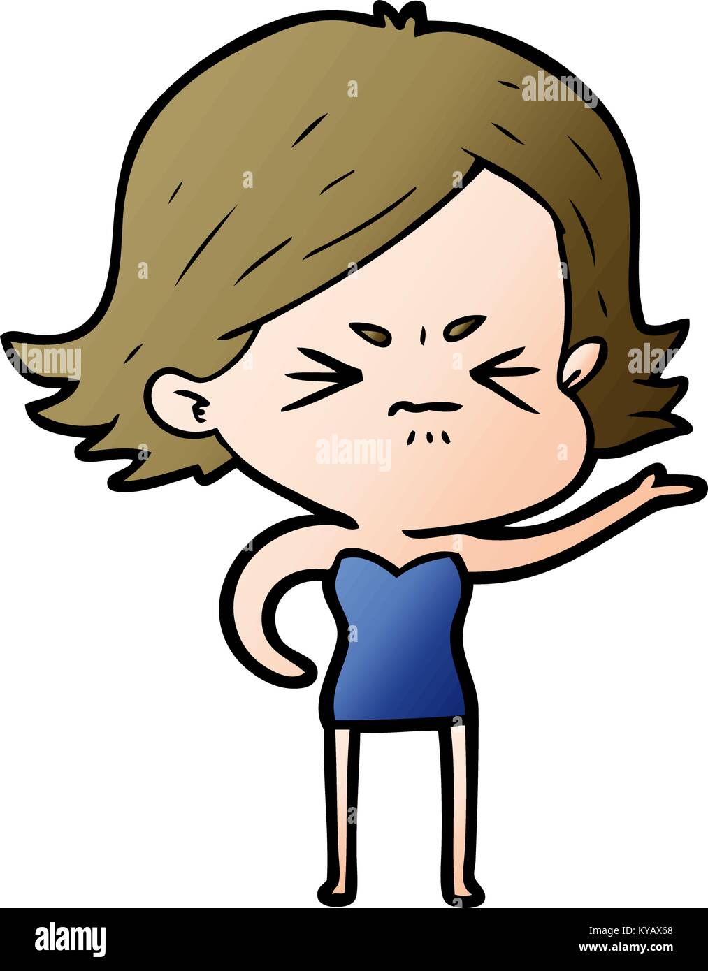 cartoon angry girl Stock Vector Image & Art - Alamy