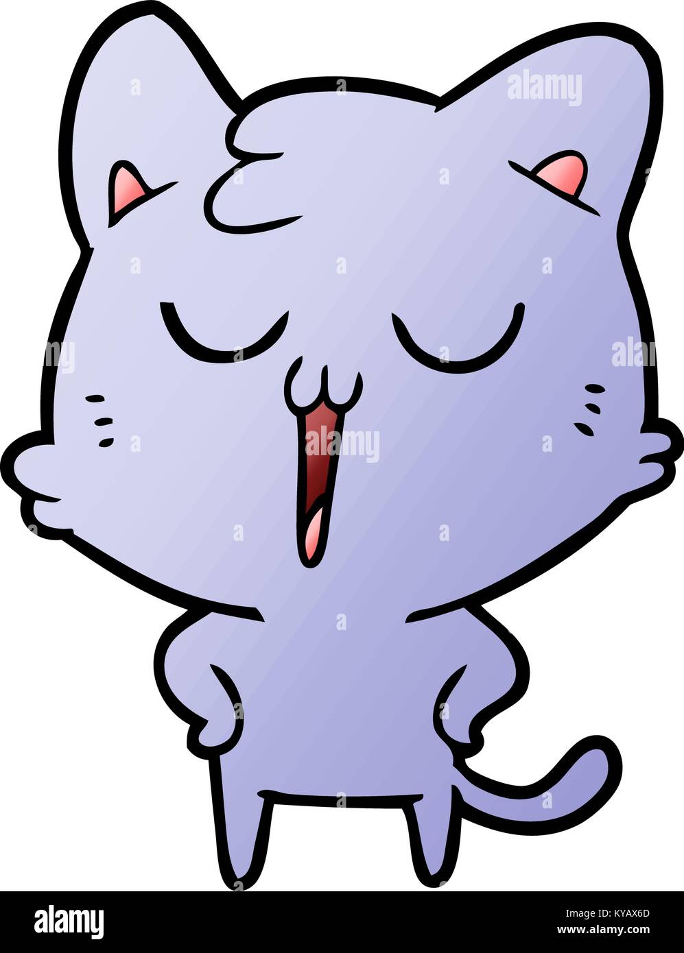cartoon cat singing Stock Vector Image & Art - Alamy