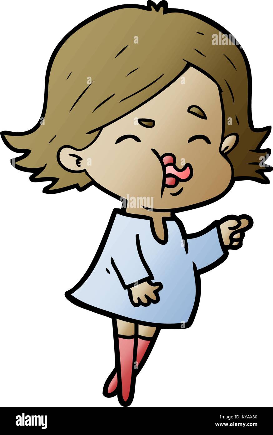 cartoon girl pulling face Stock Vector Image & Art - Alamy
