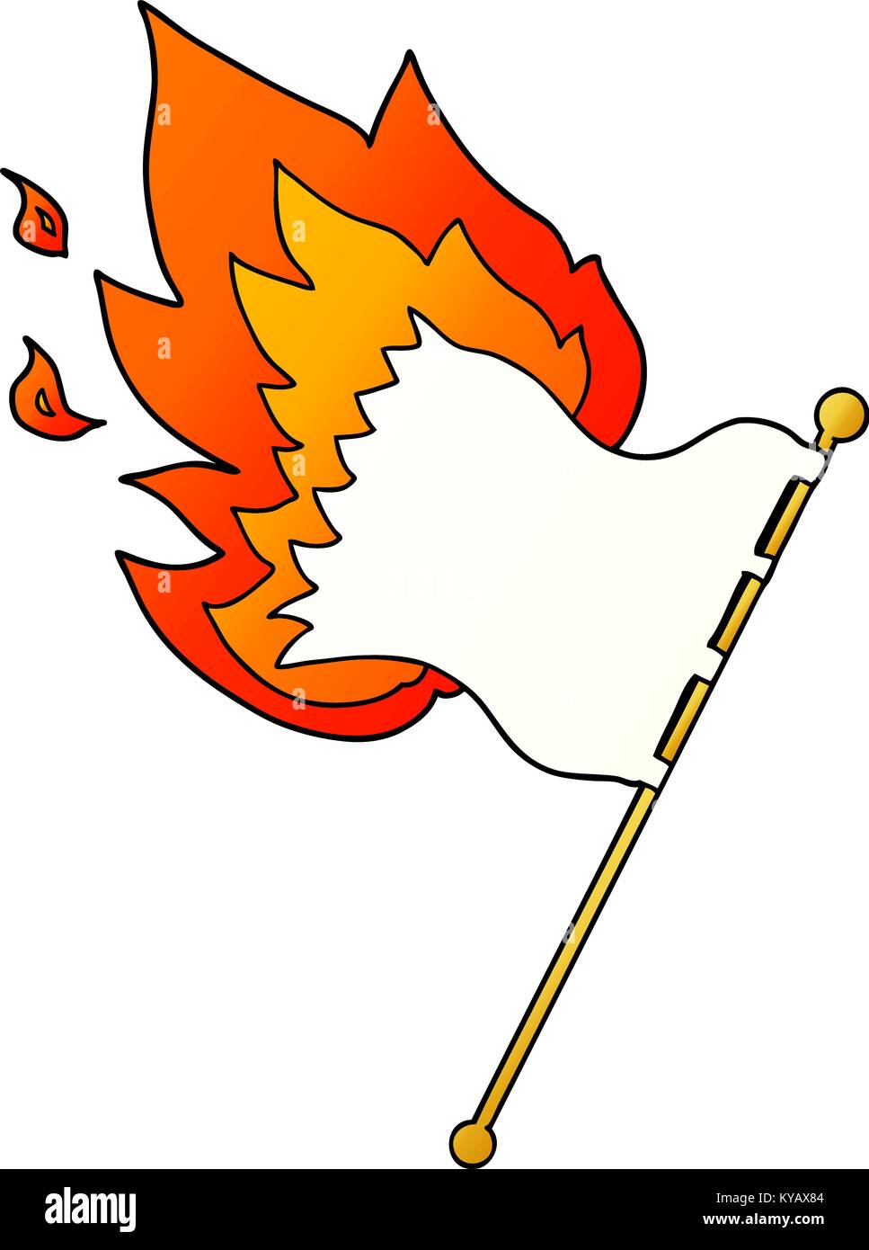 cartoon burning flag Stock Vector Image & Art - Alamy