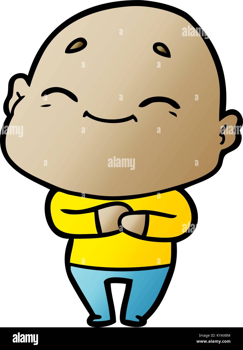 cartoon happy bald man Stock Vector Image & Art - Alamy