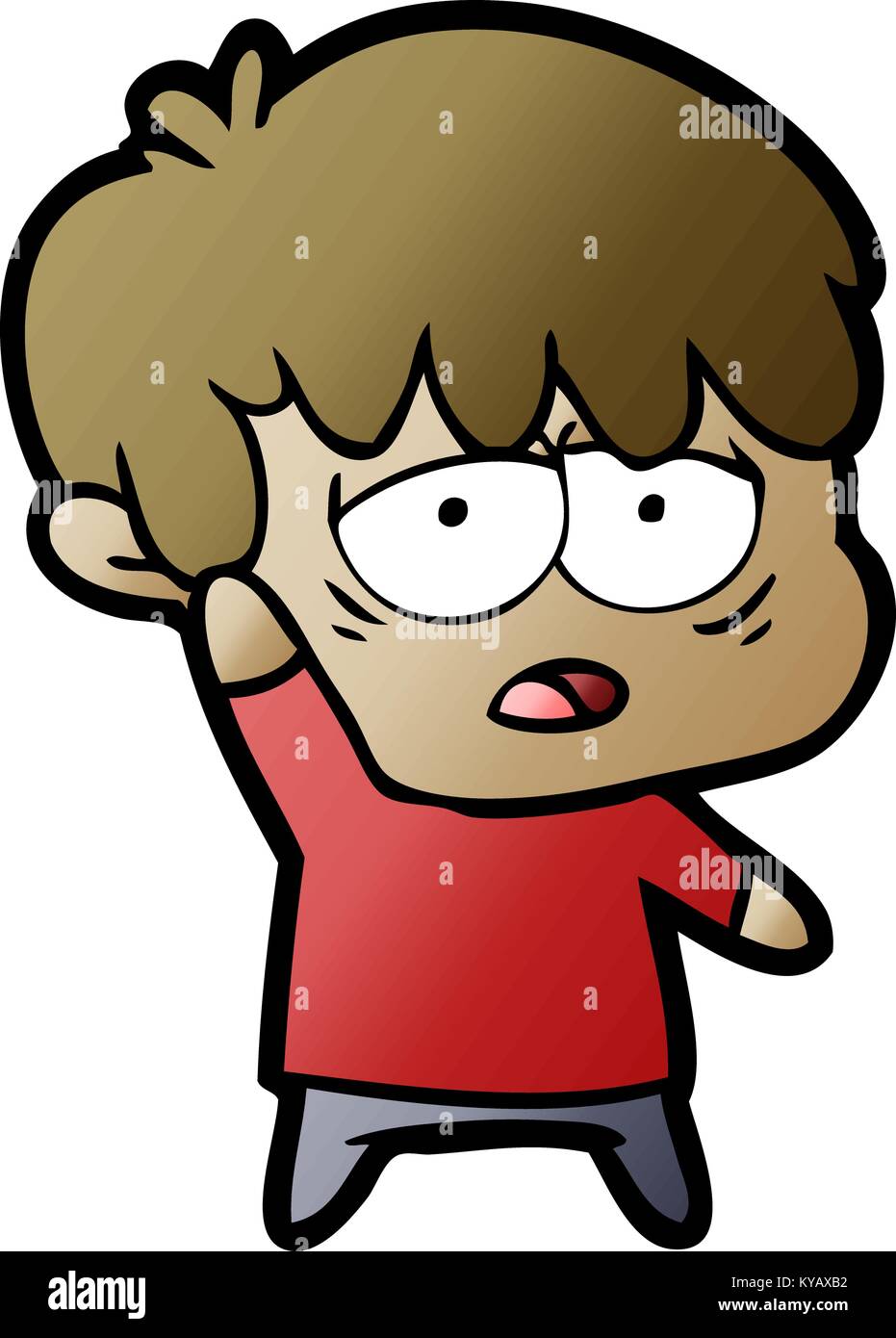 cartoon exhausted boy Stock Vector Image & Art - Alamy