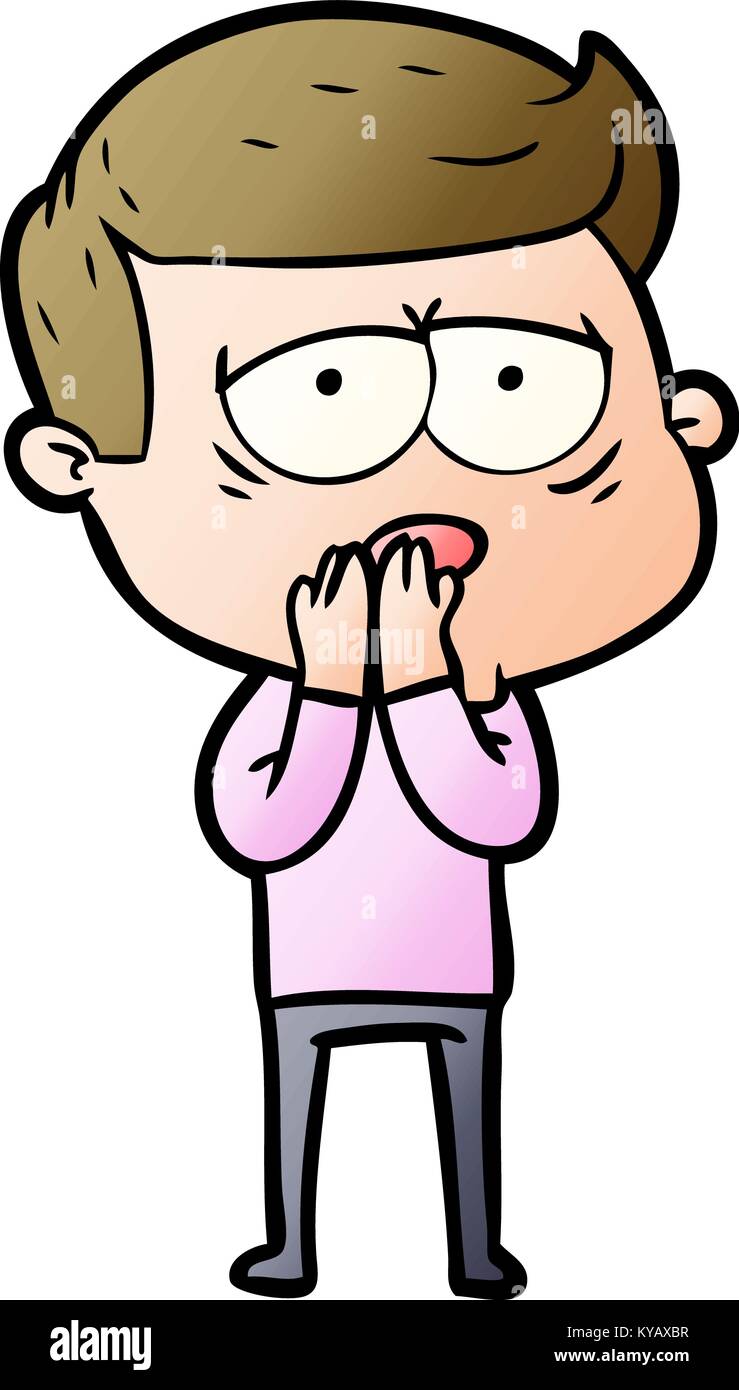 cartoon tired man Stock Vector Image & Art - Alamy