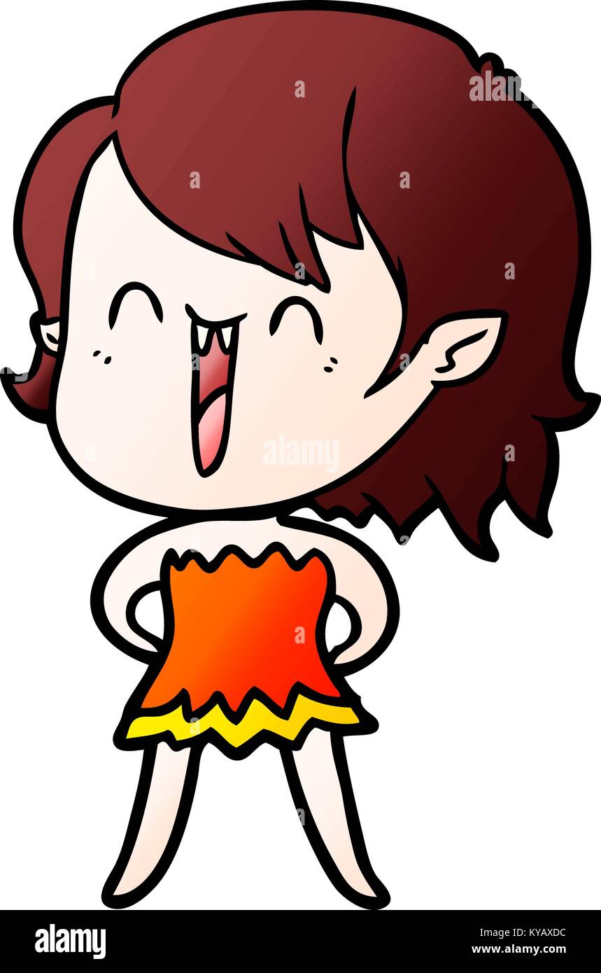 cute cartoon happy vampire girl Stock Vector Image & Art - Alamy