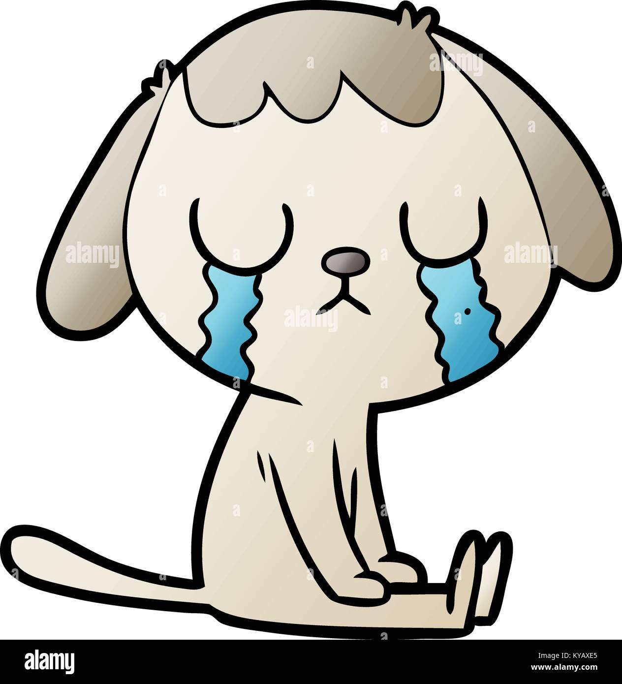 cute cartoon dog crying Stock Vector Image & Art - Alamy