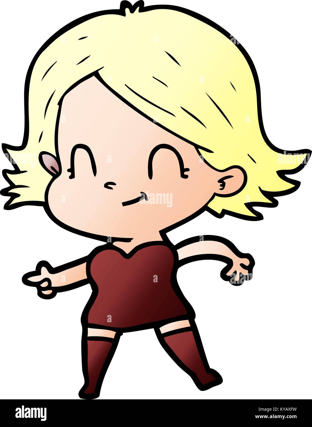 cartoon friendly girl Stock Vector Image & Art - Alamy