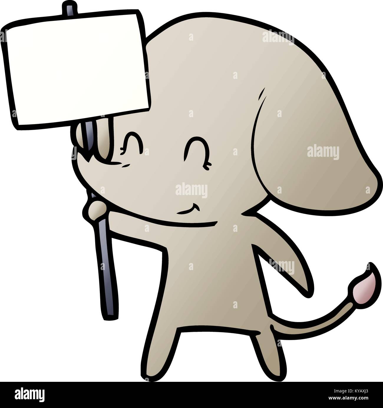 cute cartoon elephant with sign Stock Vector Image & Art - Alamy