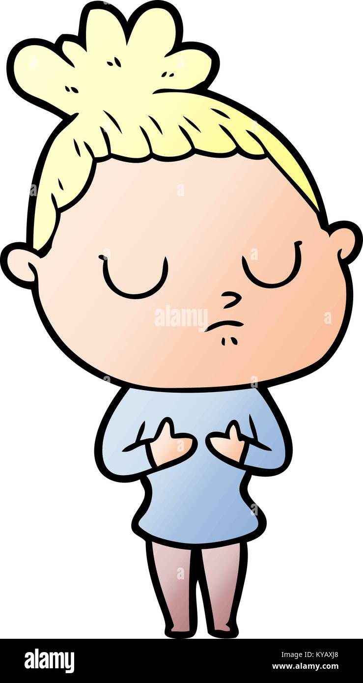 cartoon calm woman Stock Vector Image & Art - Alamy