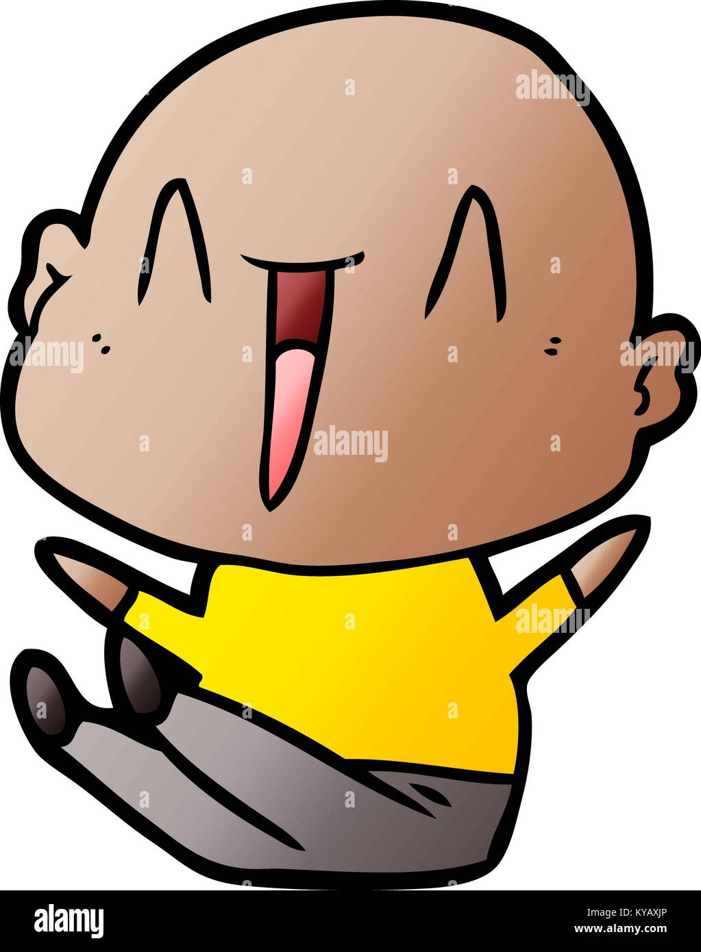 happy cartoon bald man Stock Vector Image & Art - Alamy