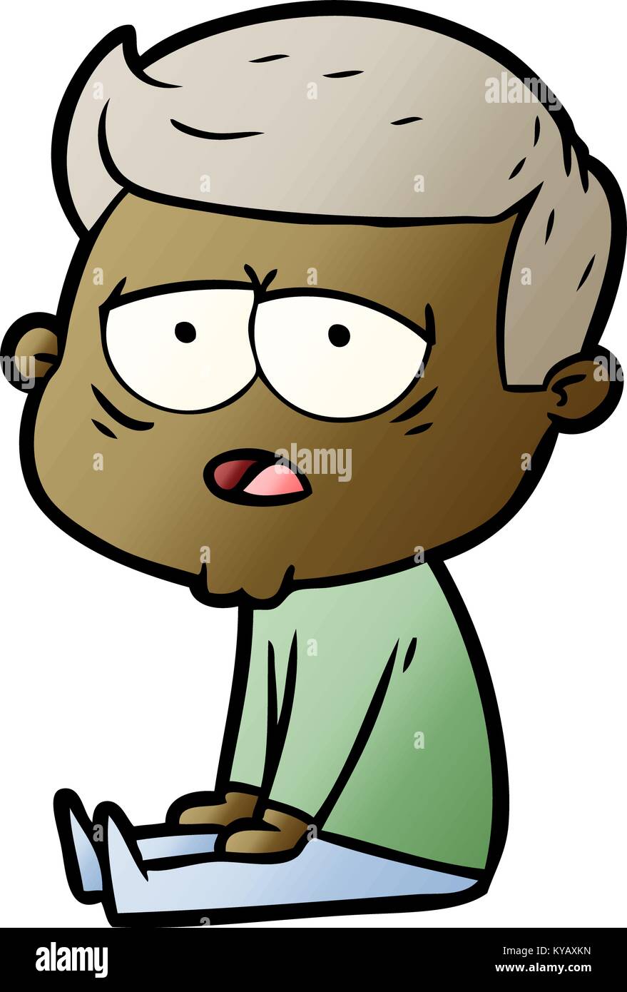 cartoon tired man Stock Vector Image & Art - Alamy