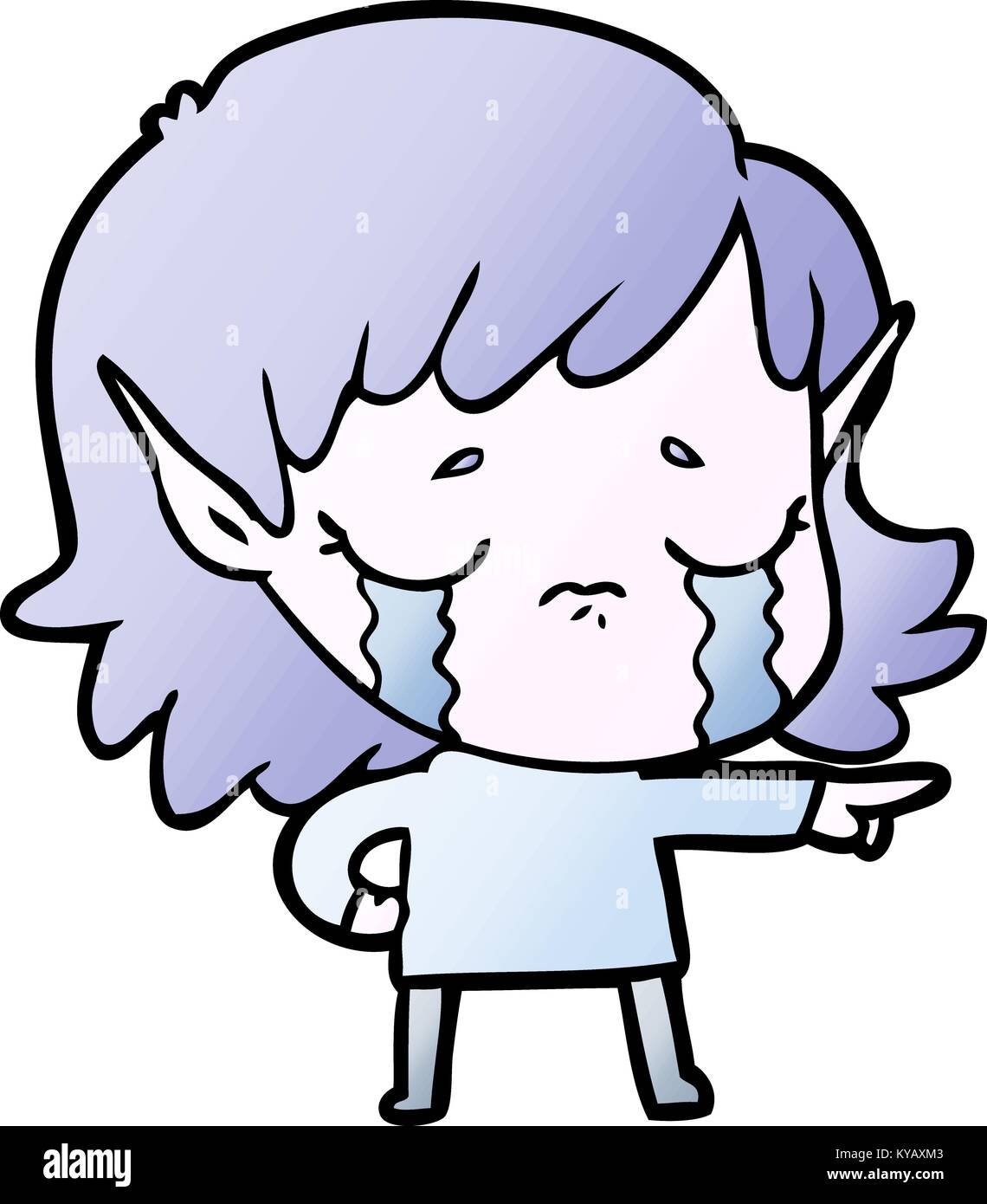 cartoon crying elf girl Stock Vector Image & Art - Alamy