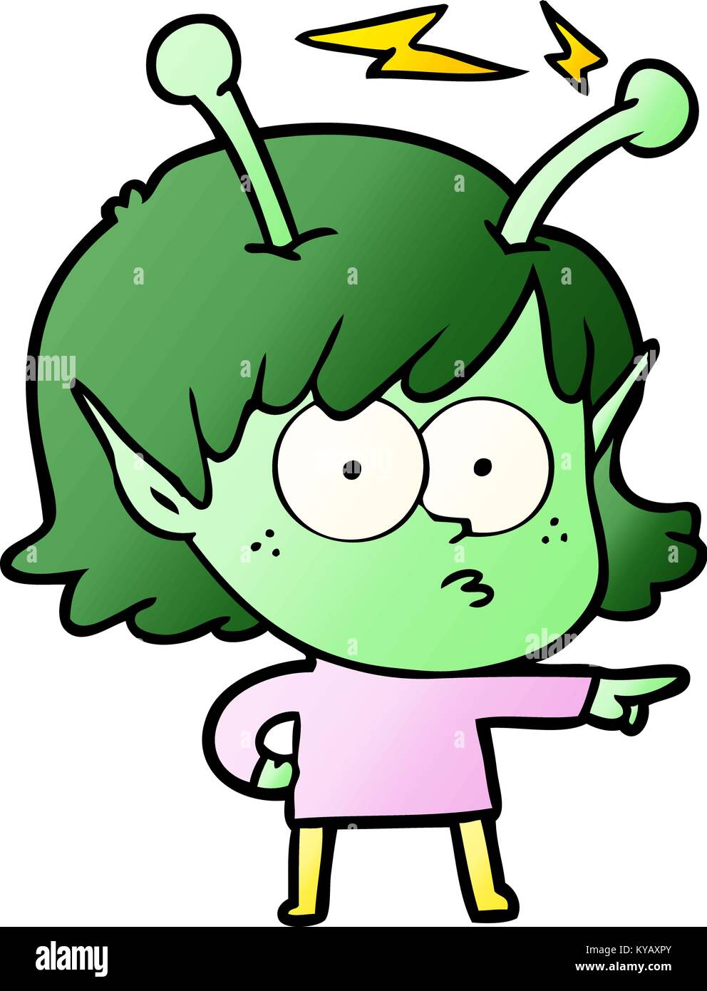 cartoon alien girl Stock Vector Image & Art - Alamy