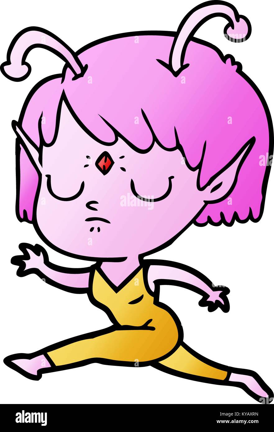 cartoon alien girl Stock Vector Image & Art - Alamy