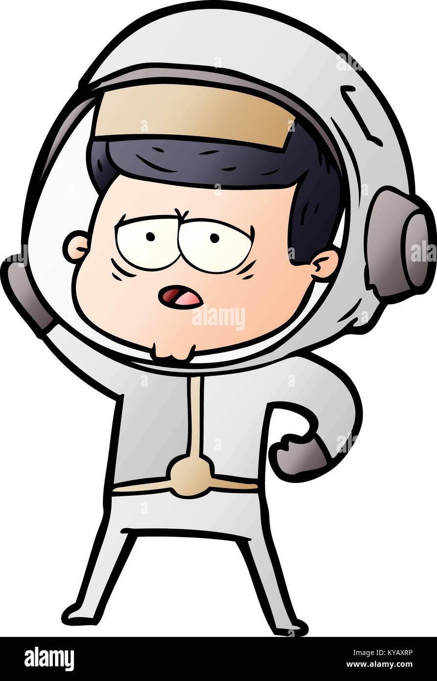 cartoon tired astronaut Stock Vector Image & Art - Alamy