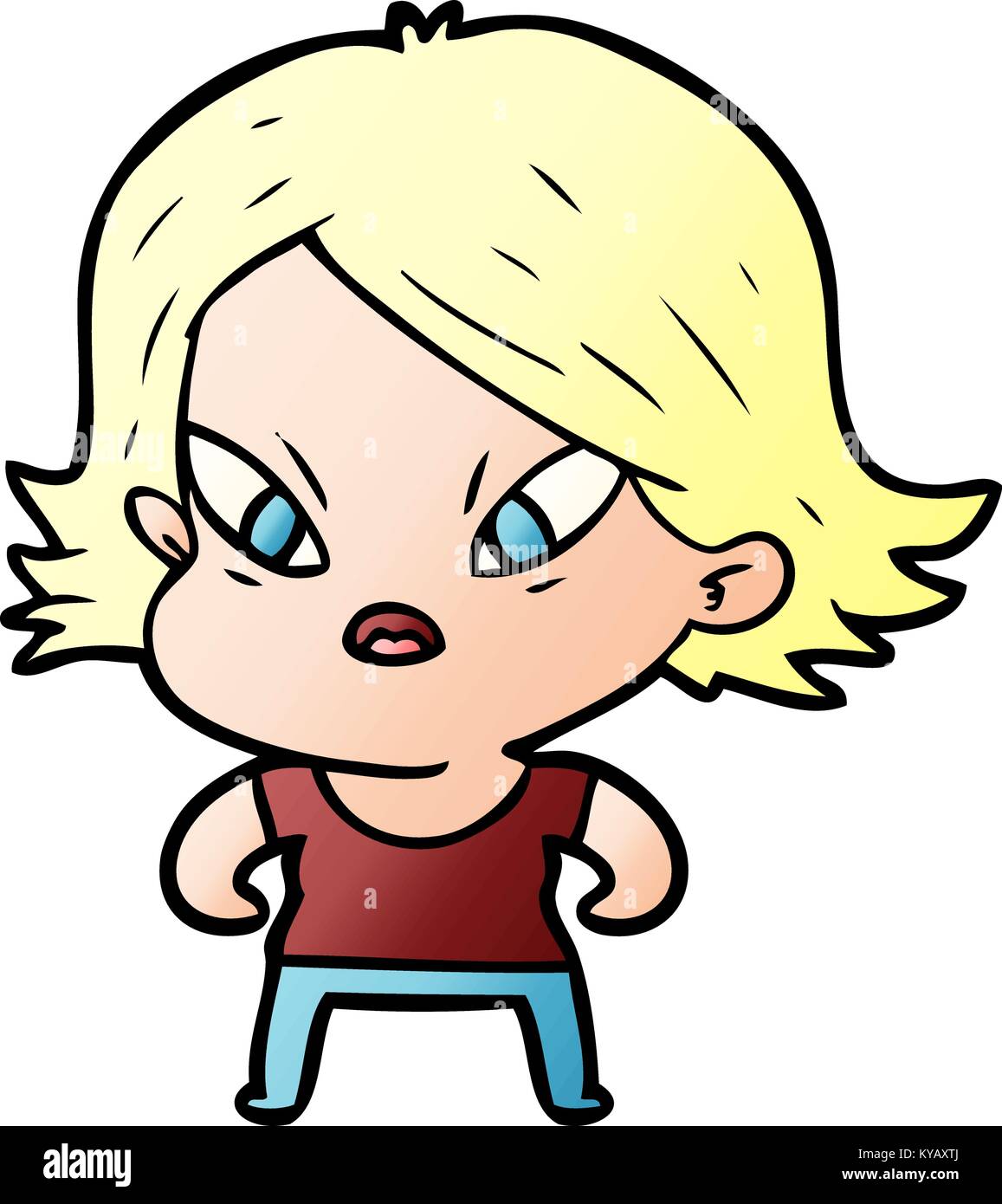 cartoon stressed woman Stock Vector Image & Art - Alamy