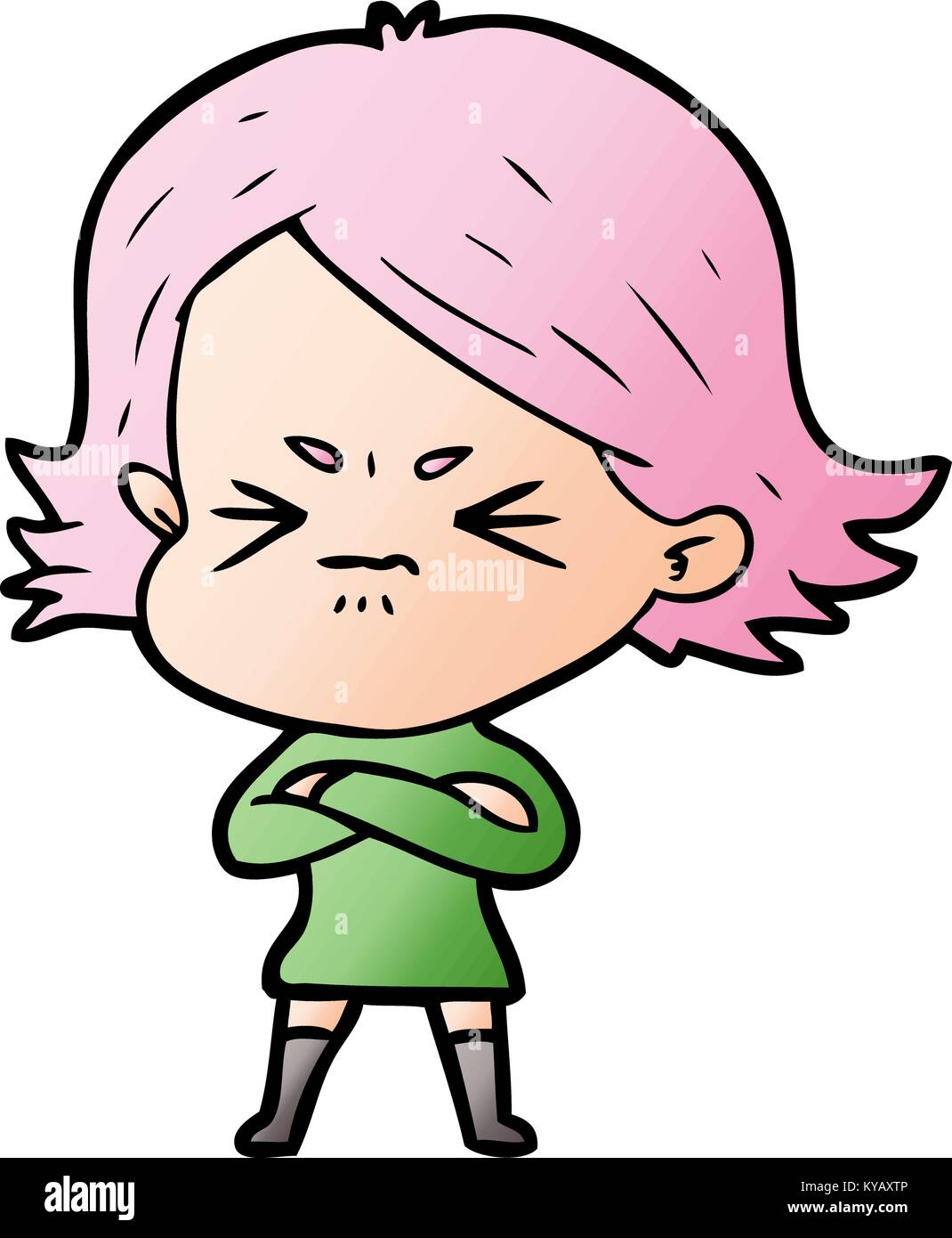 cartoon angry girl Stock Vector Image & Art - Alamy