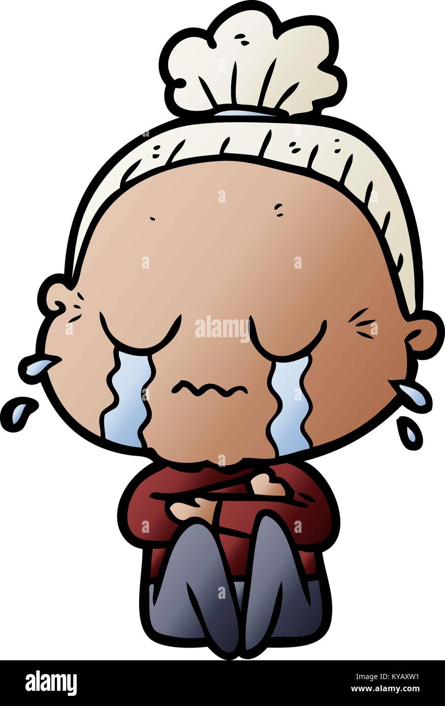 cartoon crying old lady Stock Vector Image & Art - Alamy