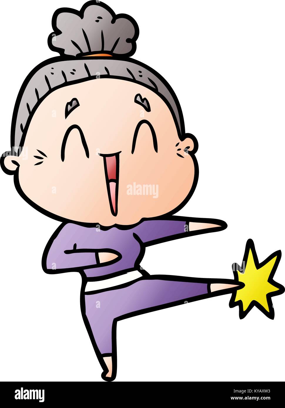 cartoon happy old lady Stock Vector Image & Art - Alamy