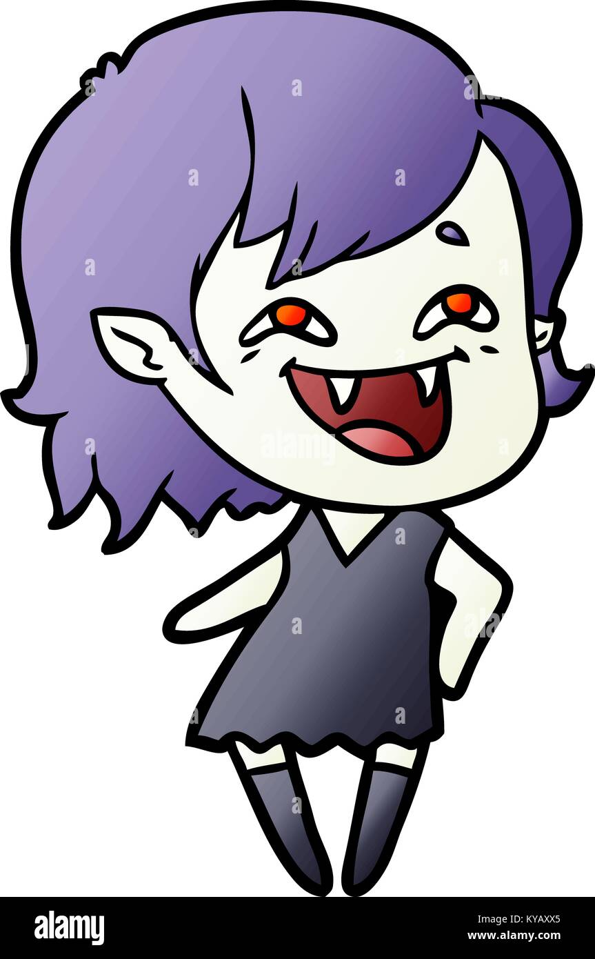 cartoon laughing vampire girl Stock Vector Image & Art - Alamy